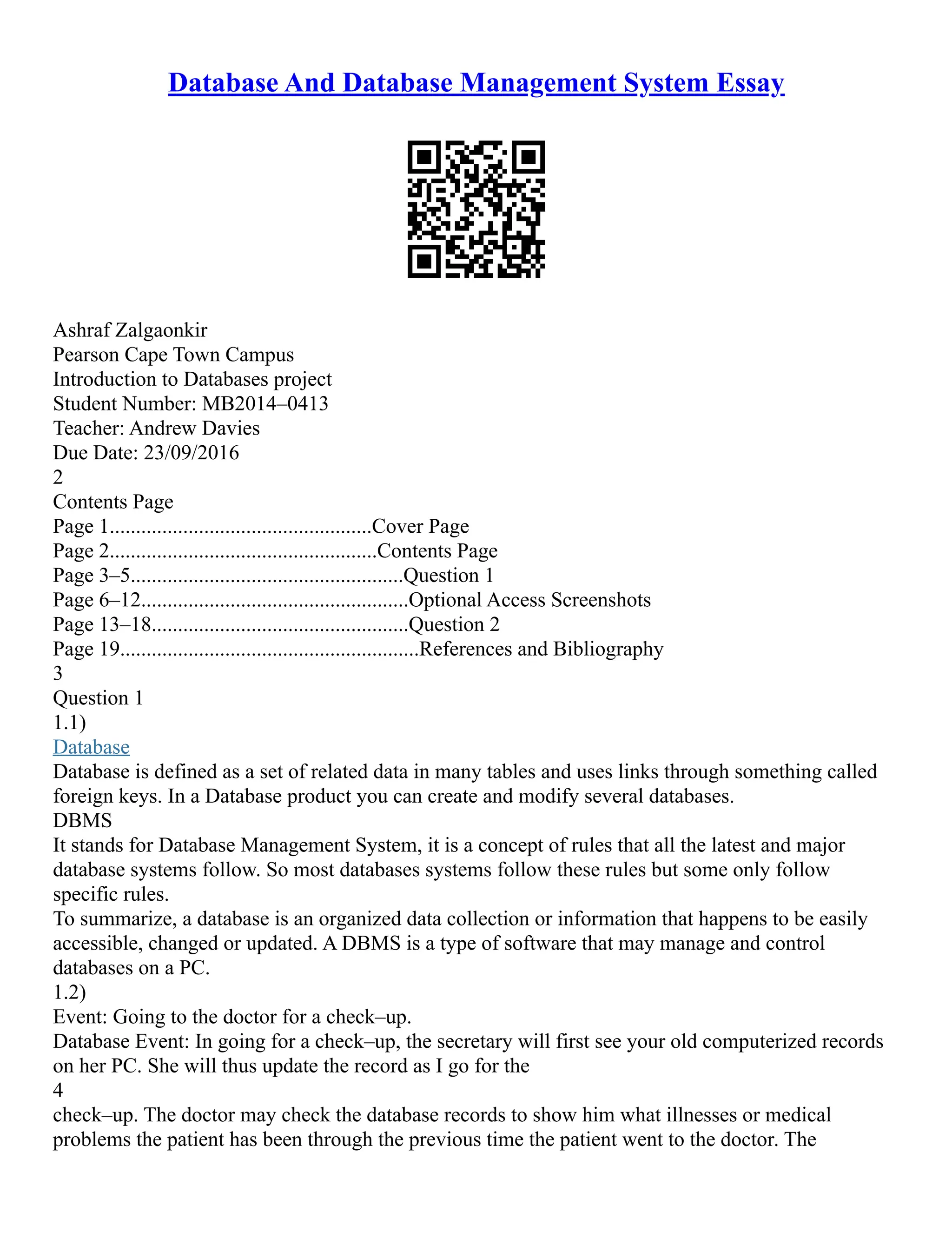 Types Of Database For Flat File Database Pdf