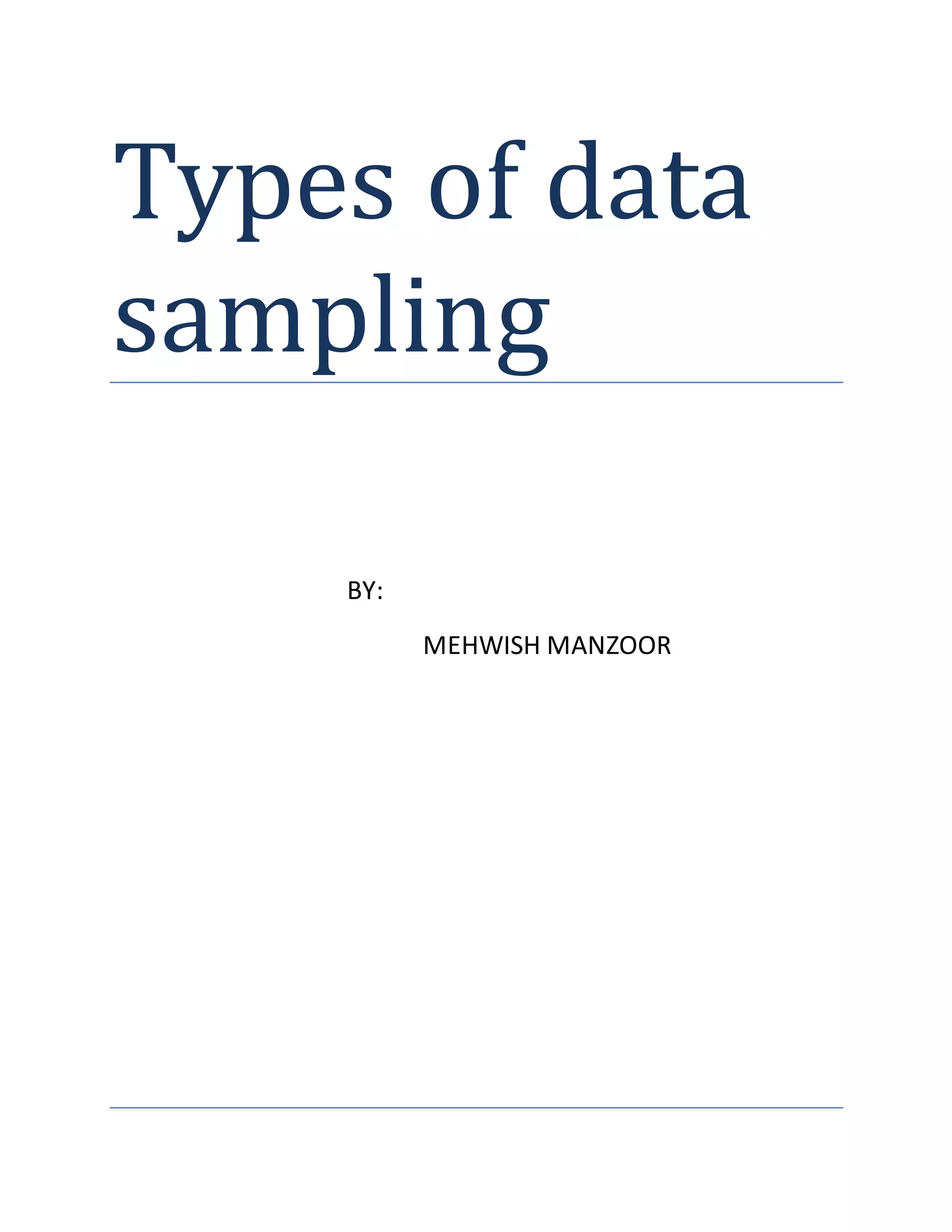 Types of data sampling | DOCX