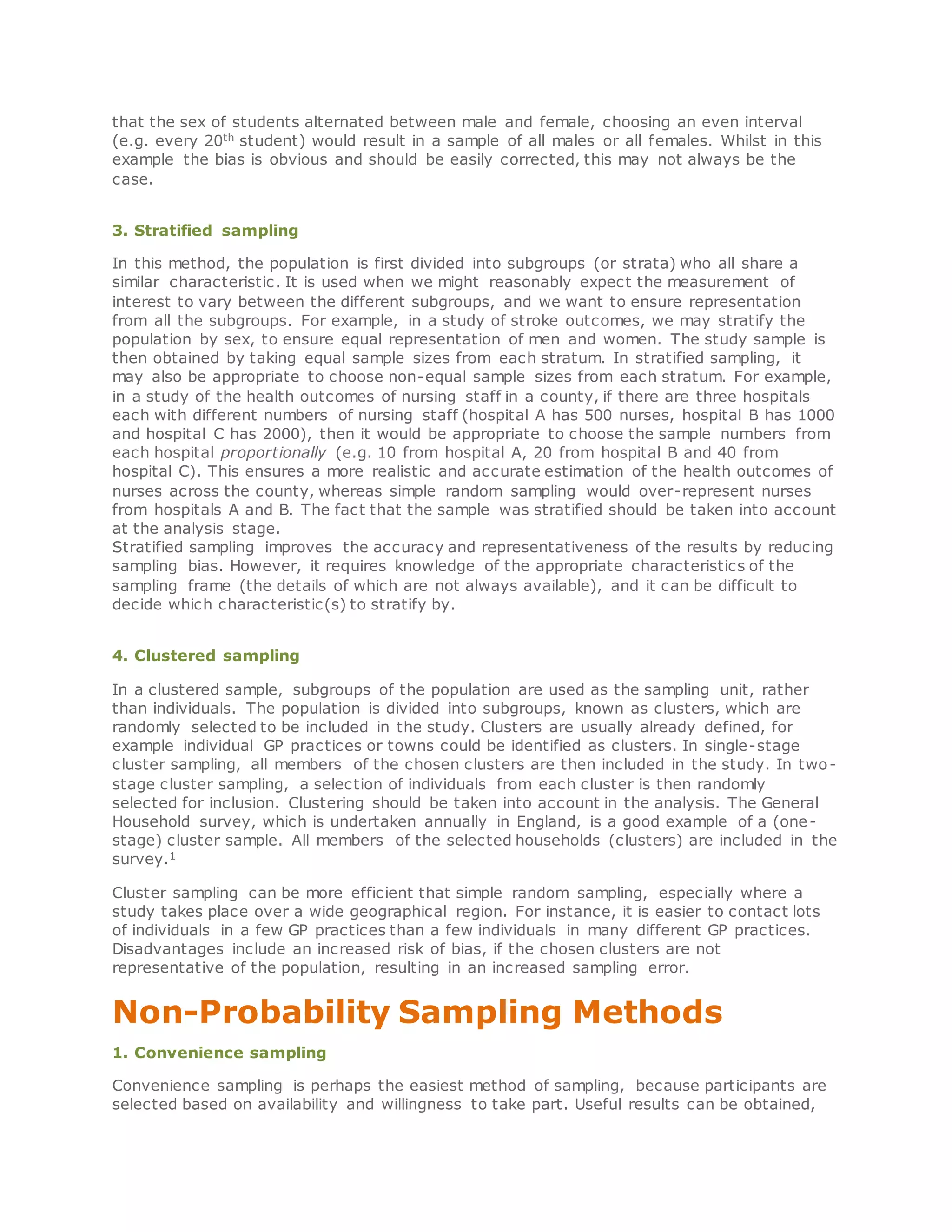 Types of data sampling | DOCX