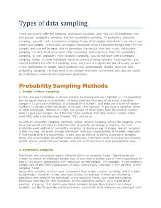Types of data sampling | DOCX