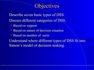 Types of decision support system | PPT