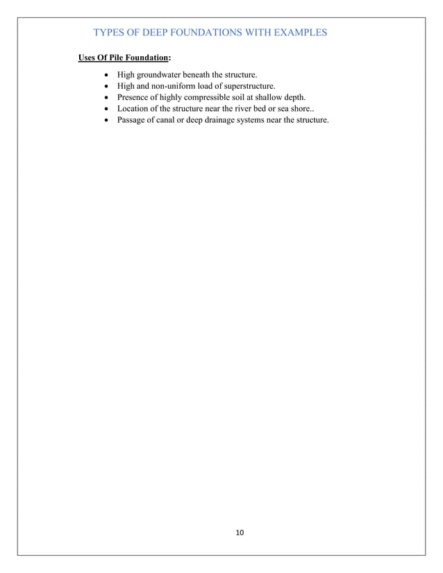 Types of deep foundation | PDF