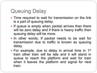 Types of delay (Nodal, Queuing, Transmission and Propagation) | PPTX