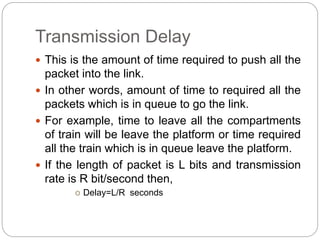 Types of delay (Nodal, Queuing, Transmission and Propagation) | PPTX