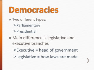 Types of democracies | PPTX