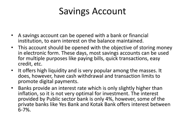 Types of deposits | PPTX | Consumer Banking | Personal Finance