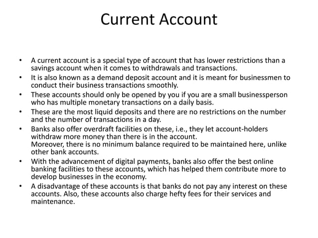 Types of deposits | PPTX | Consumer Banking | Personal Finance