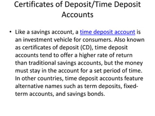 Types Of Time Deposits