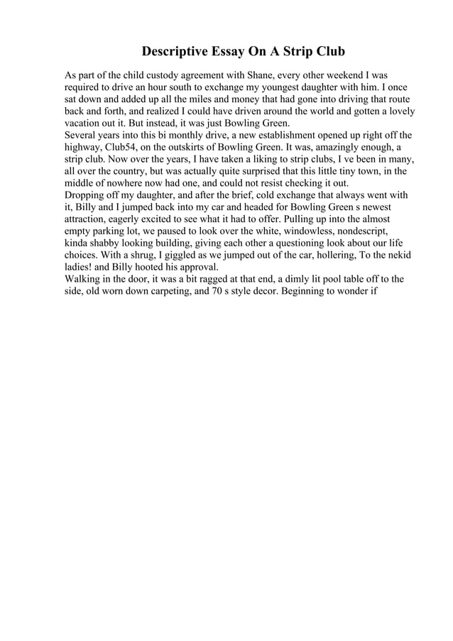 Types Of Descriptive Essays | PDF