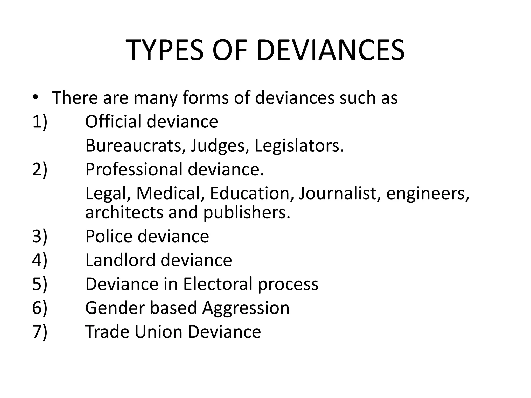 Types of deviances | PPTX