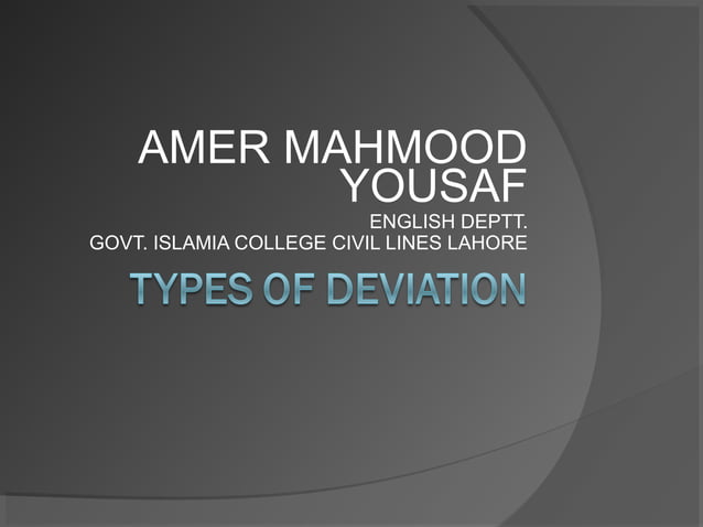 Types of deviation | PPT