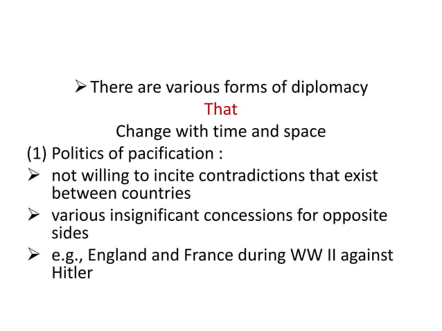 Types of diplomacy | PPTX | Politics