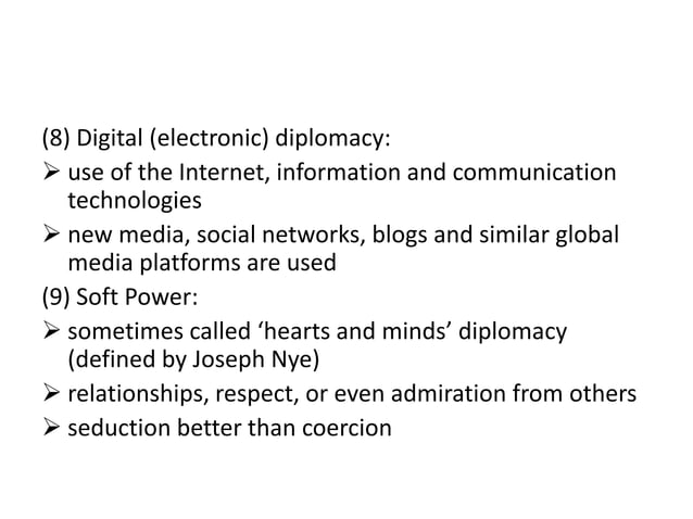 Types of diplomacy | PPTX | Politics