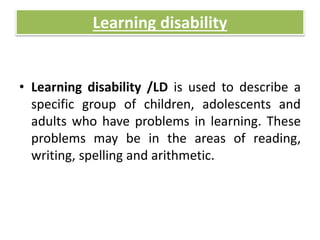 Types of disabilities | PPTX