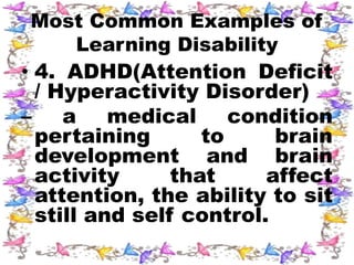 Types of disabilities, functional behavior assessment, | PPTX
