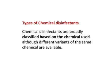 Types of disinfectants | PPT