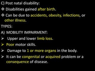 Types of dissabilities | PPTX