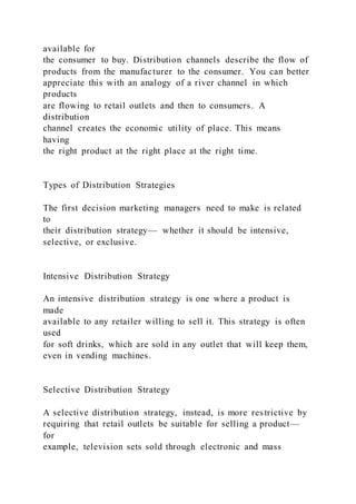 Types of Distribution Strategies and Marketing Channels | PDF