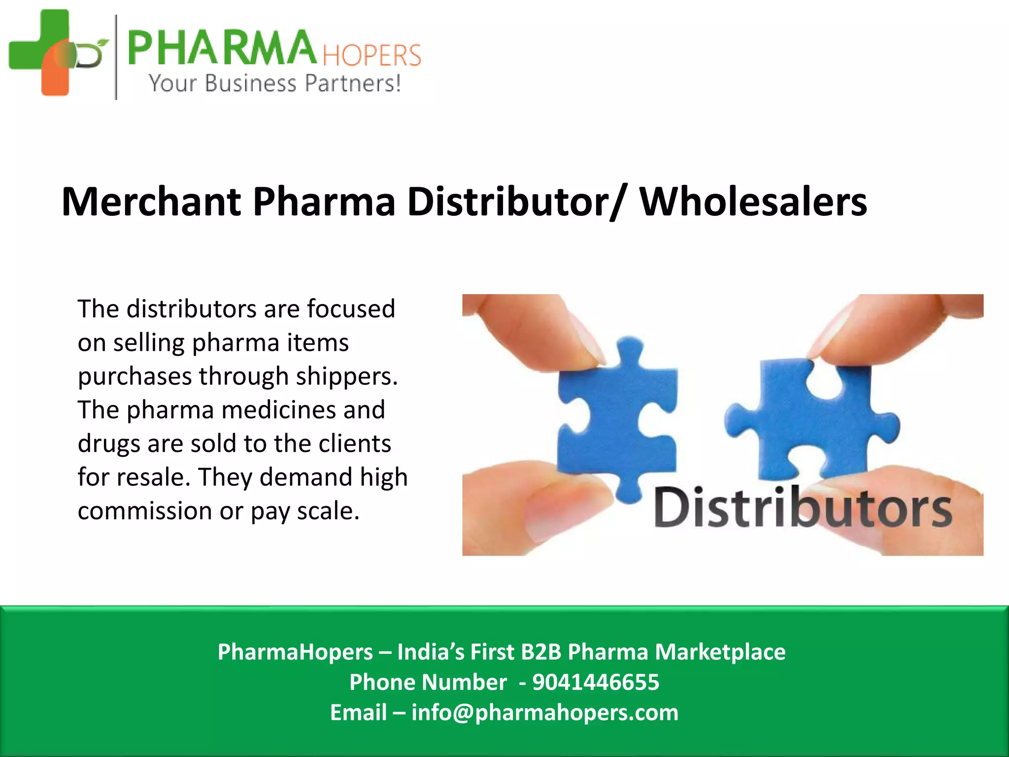 Types Of Distributor And Wholesaler In Pharma Sector | PPTX