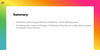 Understanding the Eight Types of MLM Distributors in Direct Selling | PDF