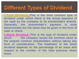 Types of Dividend | PPTX
