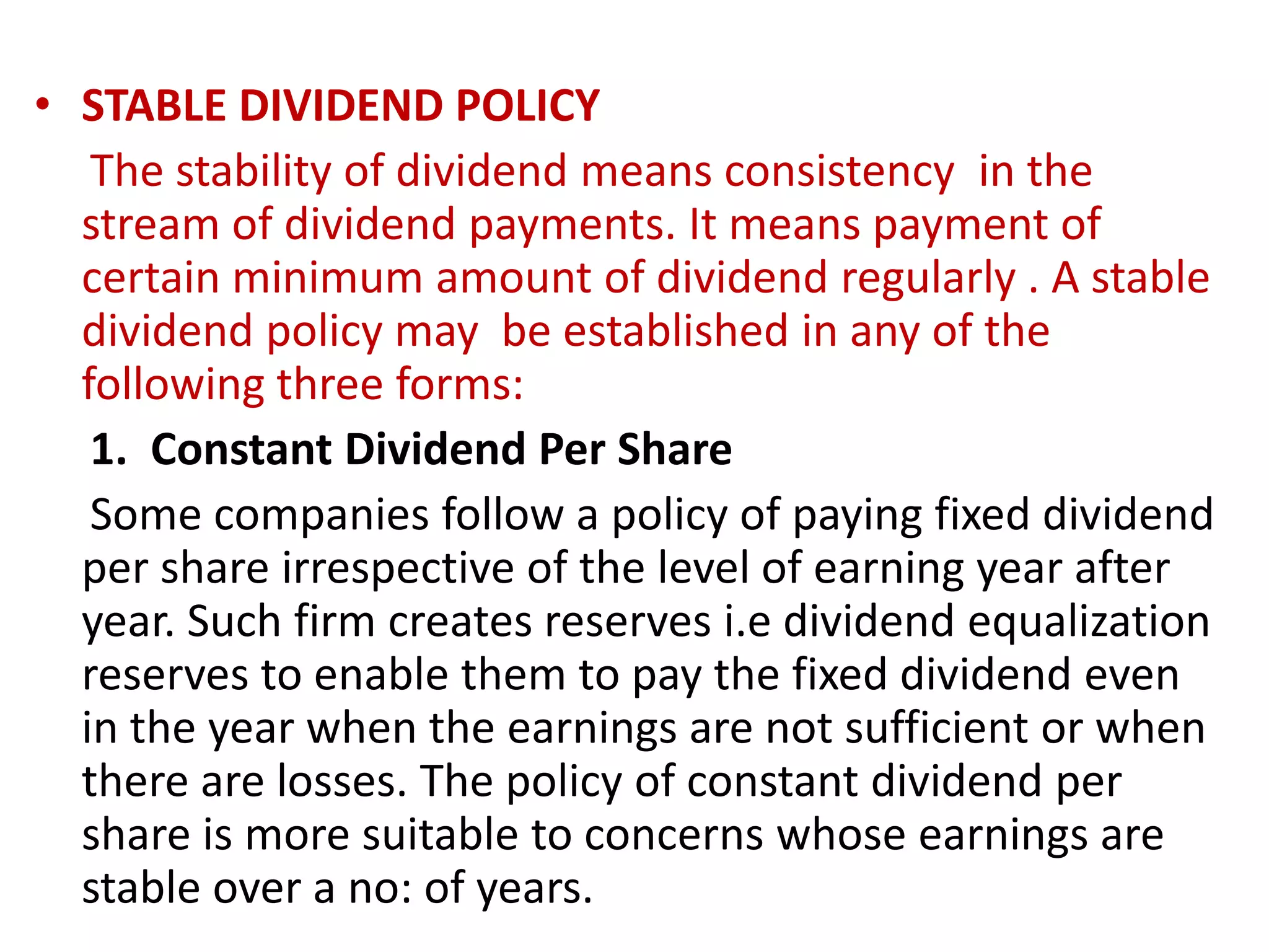 Types of dividend policy | PPTX