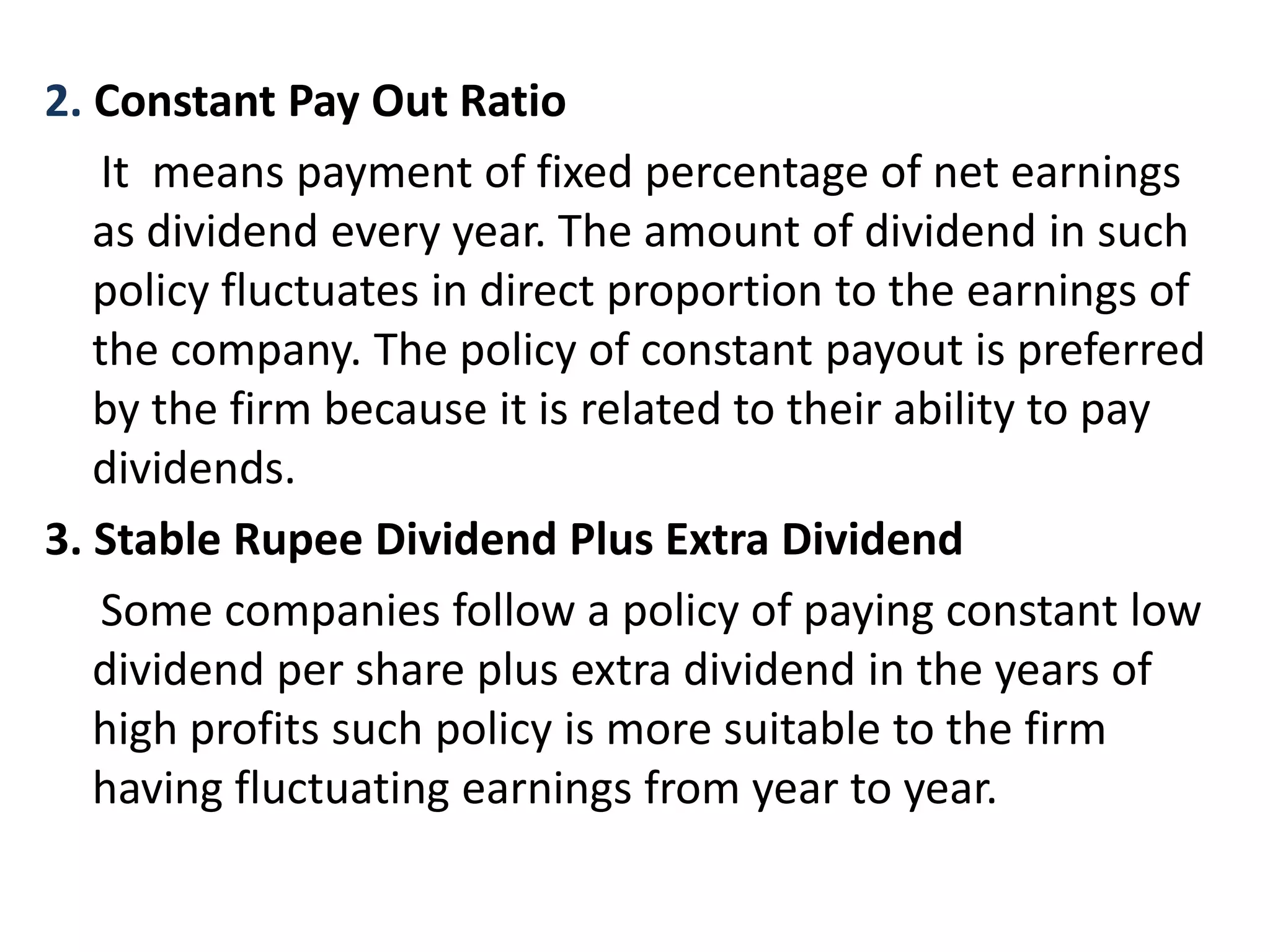 Types of dividend policy | PPTX