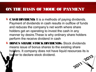 Types of dividents | PPT