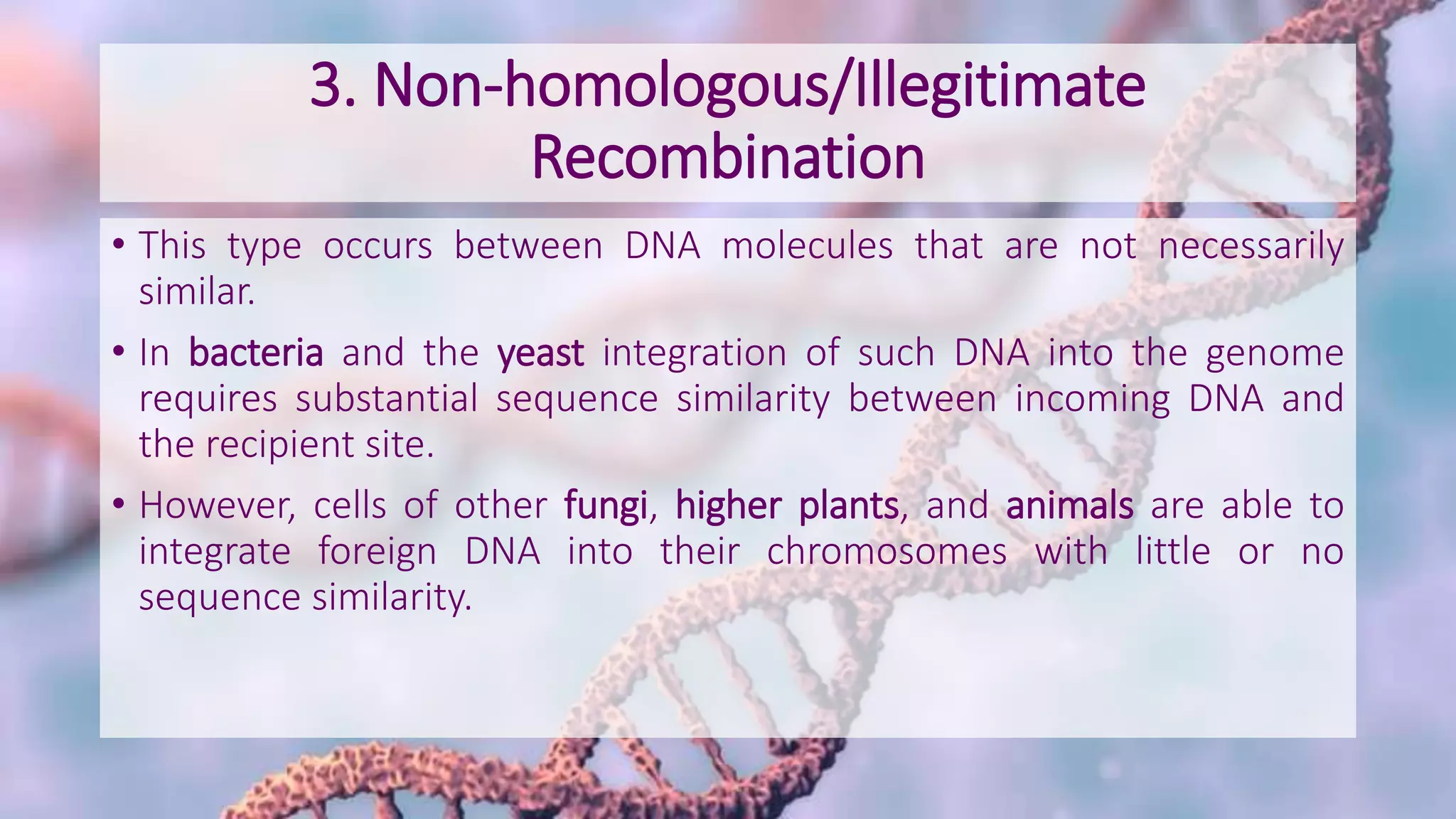 Types of dna recombination | PPTX