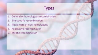 Types of dna recombination | PPTX | Genetics | Science