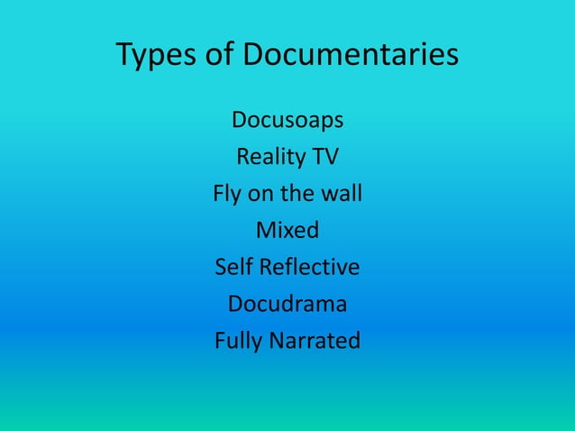 Types of documentaries | PPT