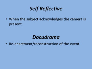 Types of documentaries | PPTX