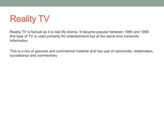 Types of documentaries | PPT