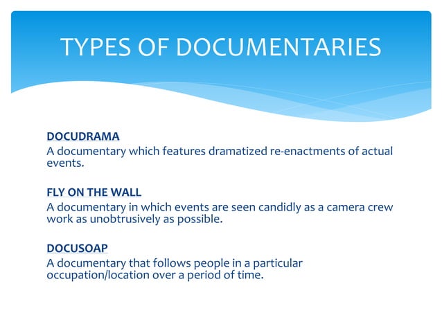 Types of documentaries | PPTX
