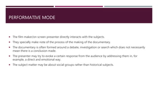 Types of documentaries | PPTX