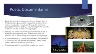 Types of documentaries | PPTX | Video Production | Content Production