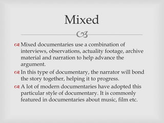 Types of documentary | PPTX