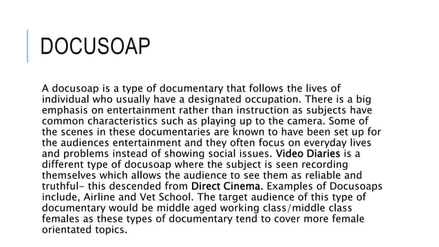 Types of documentary | PPTX