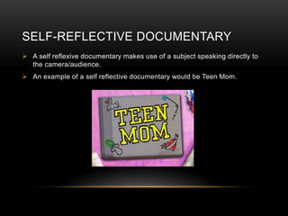 Types of documentary powerpoint | PPTX | Video Production | Content Production