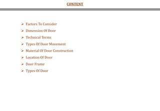 Types of door | PPTX