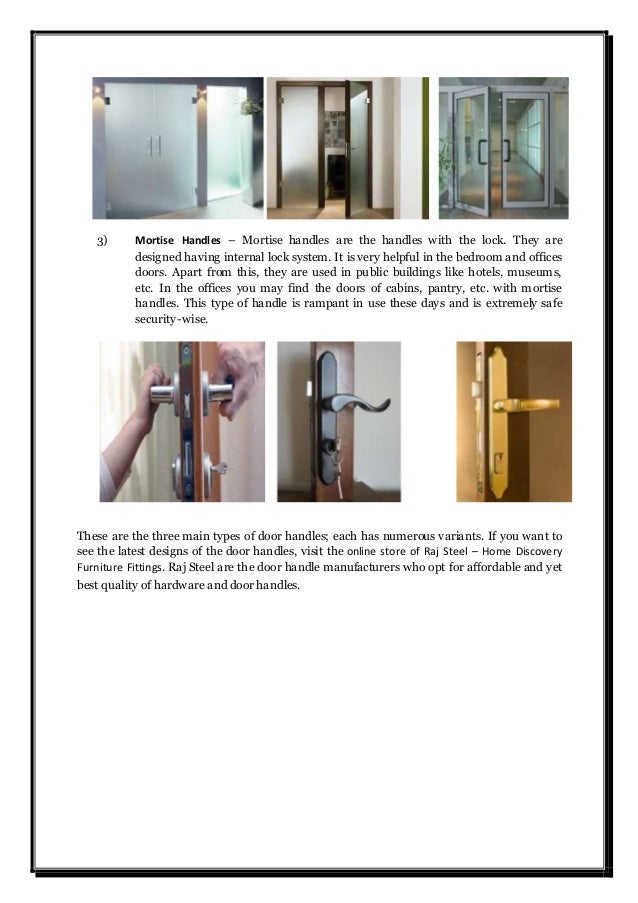 3 Types of Door Handles you Must Know before Buying Hardware Accessories