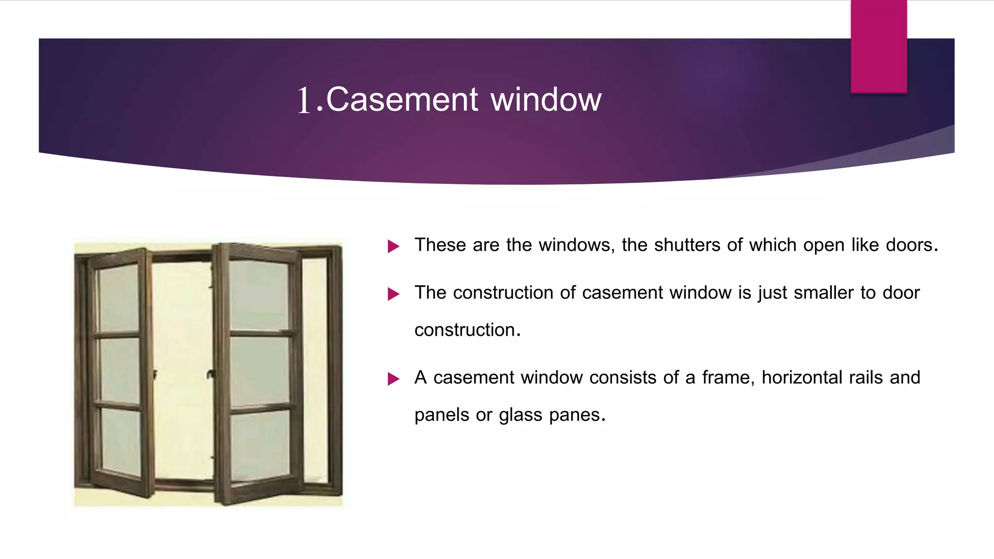 Types of doors and windows | PPTX