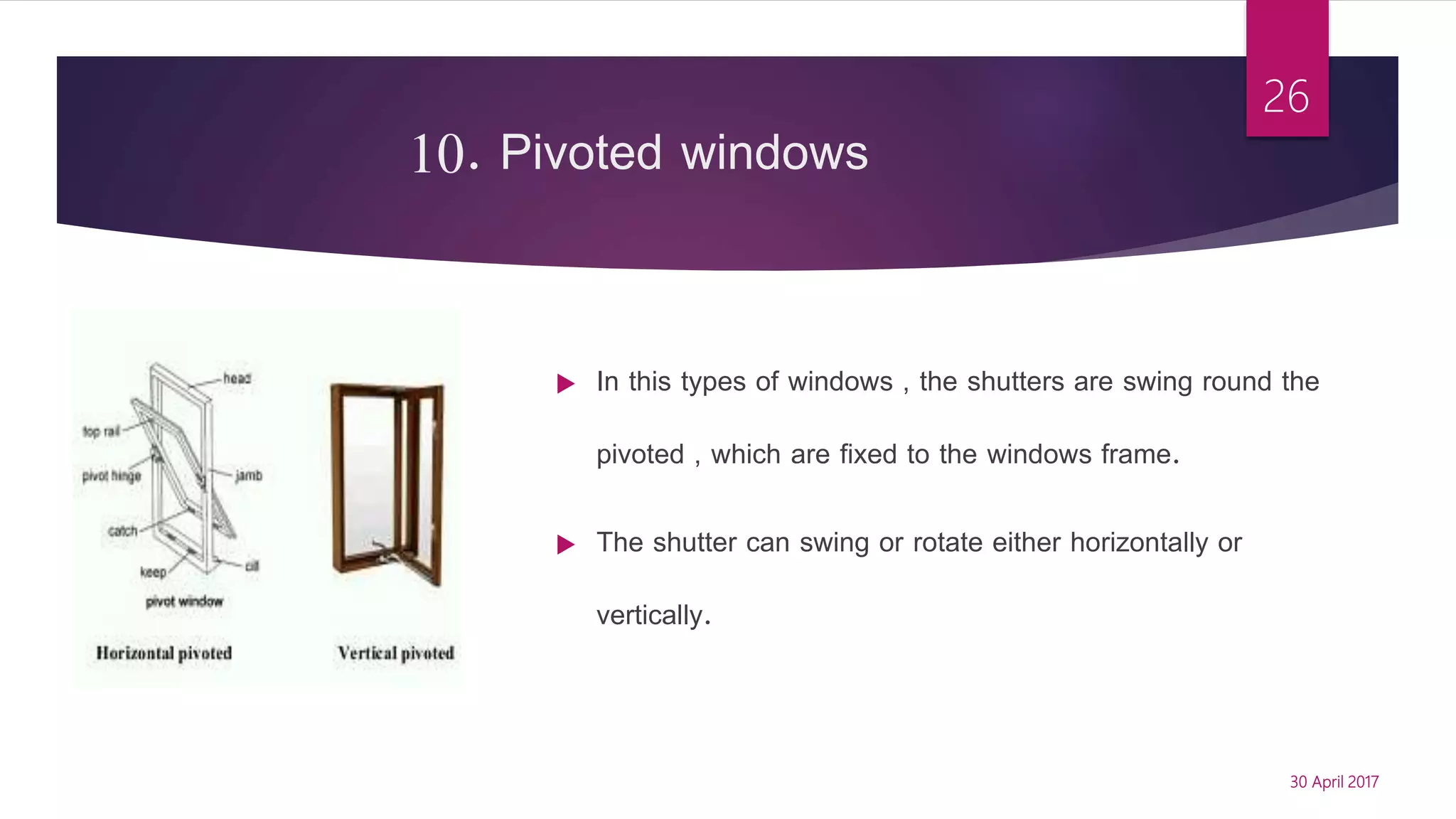 Types of doors and windows | PPTX
