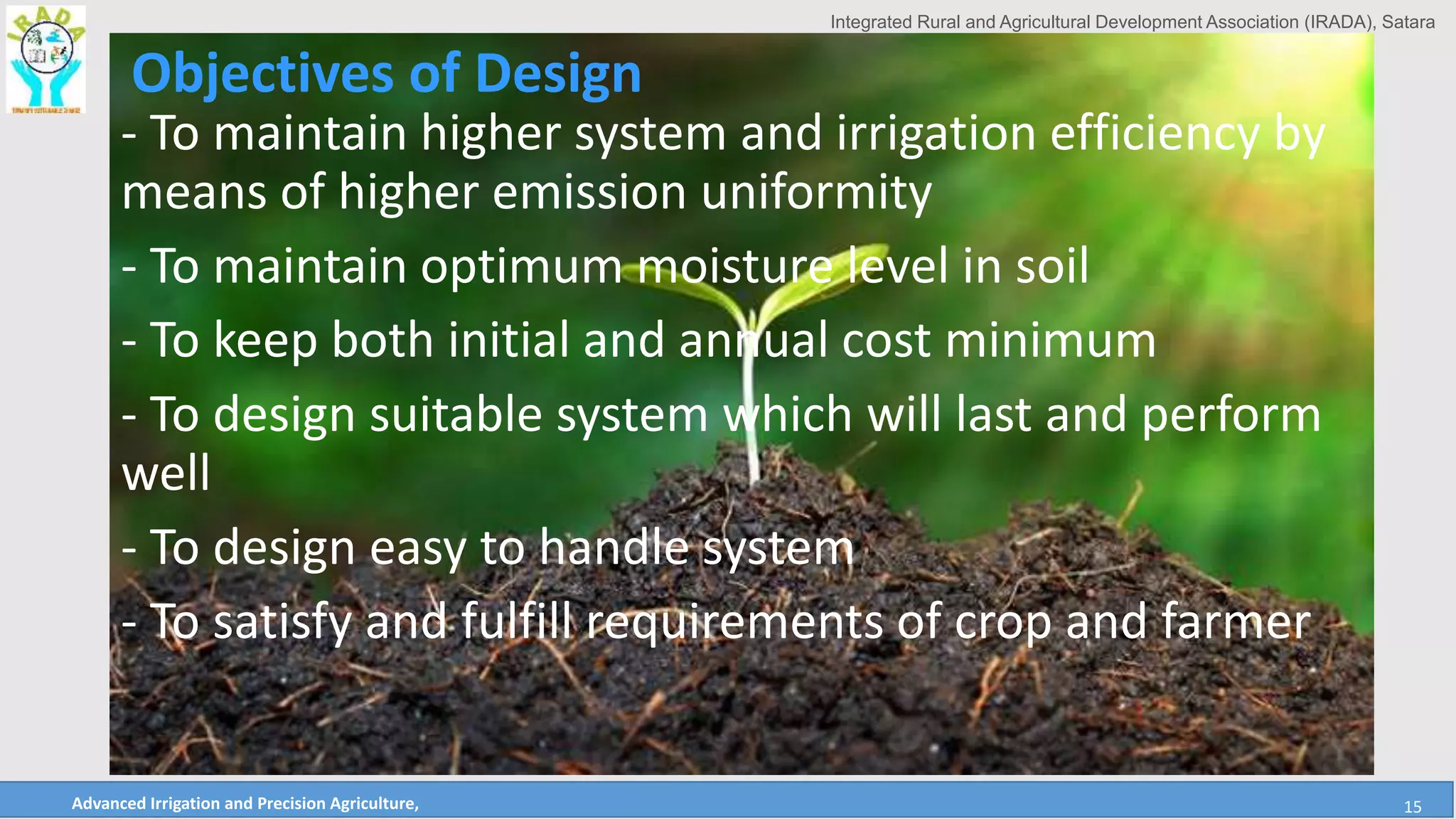 Types of Drip Irrigation and Design Data Requirement | PPT