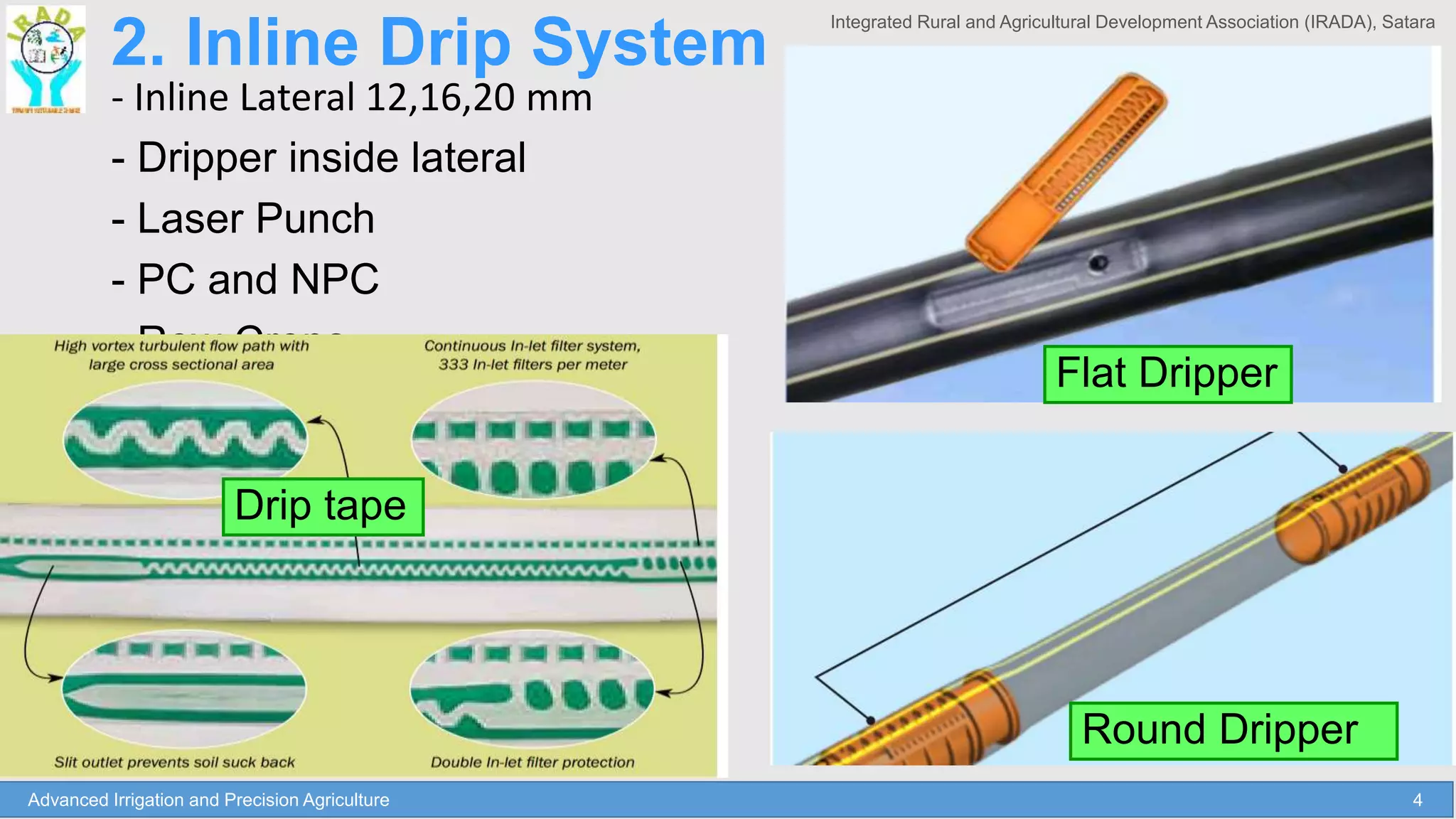 Types of Drip Irrigation and Design Data Requirement | PPT