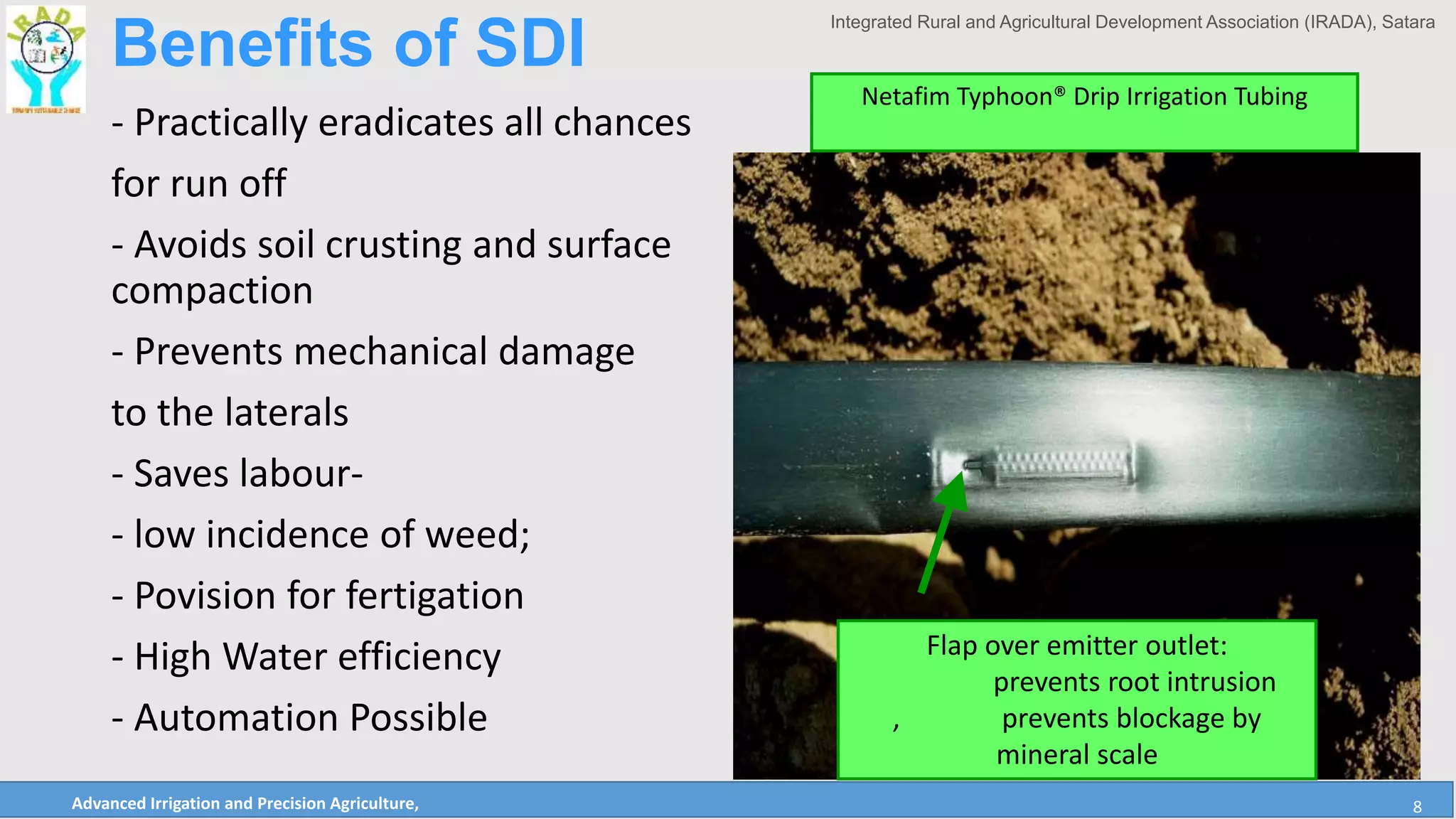 Types of Drip Irrigation and Design Data Requirement | PPT