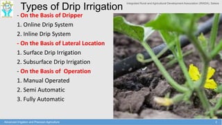 Types of Drip Irrigation and Design Data Requirement | PPT | Free Download