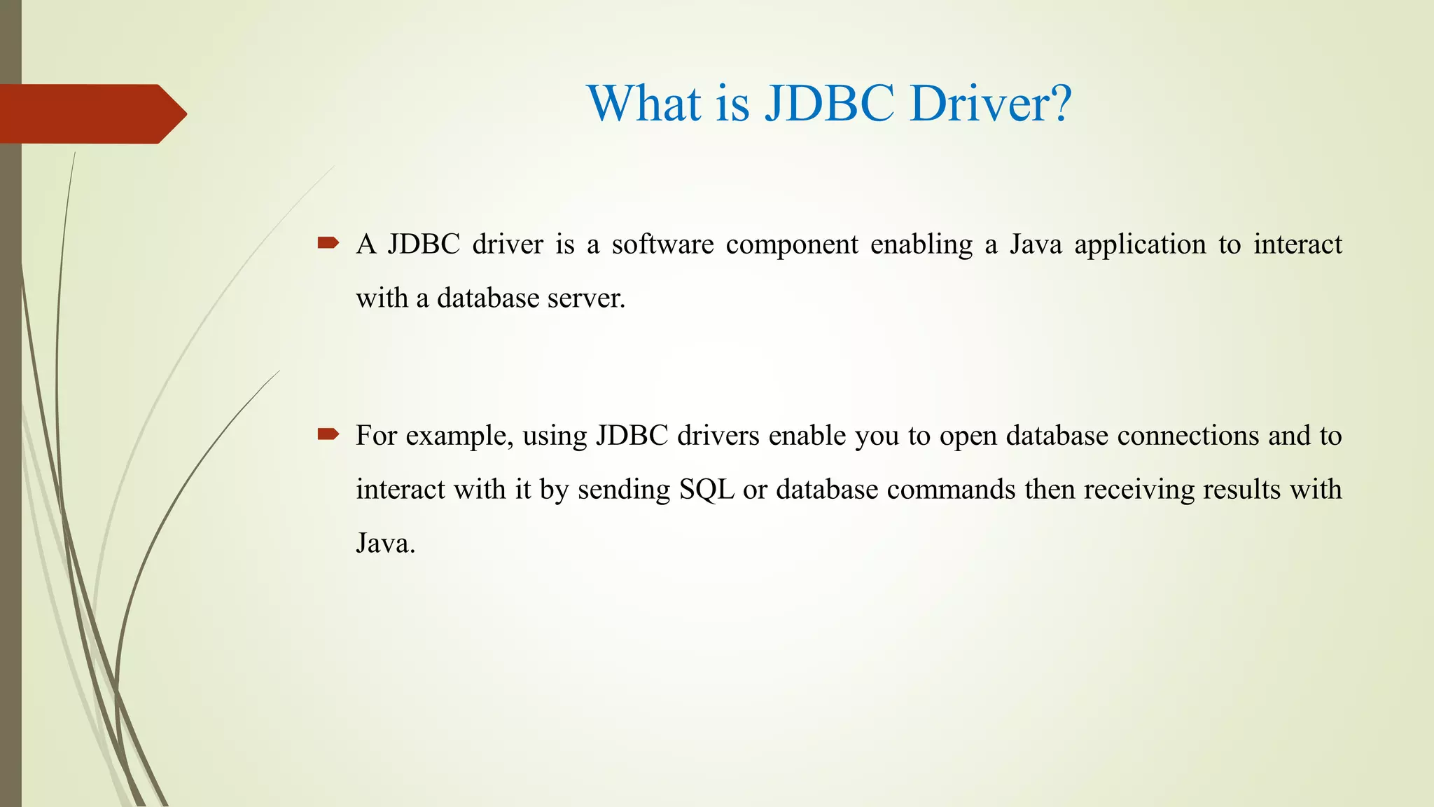 Types of Drivers in JDBC | PPTX