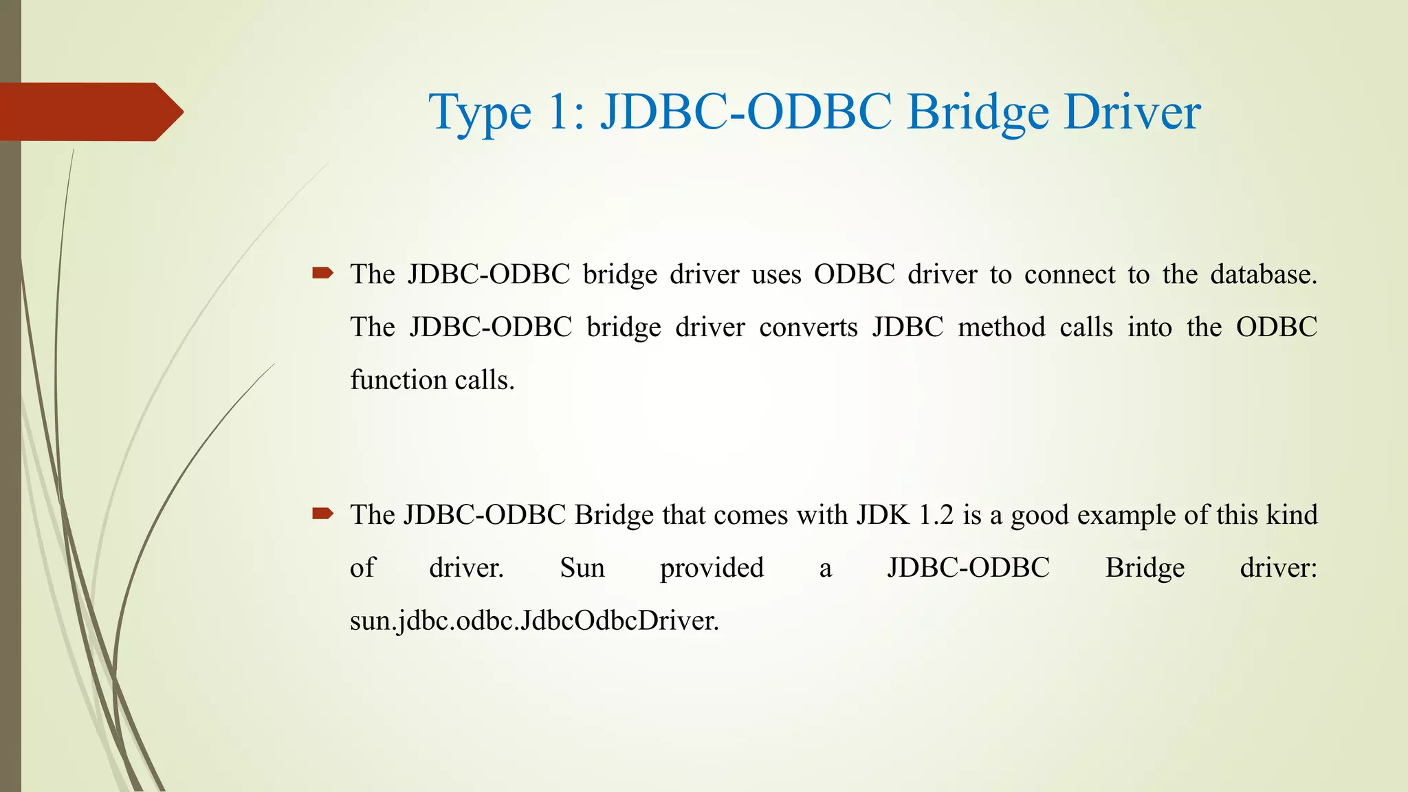 Types of Drivers in JDBC | PPTX