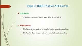 Types of Drivers in JDBC | PPTX